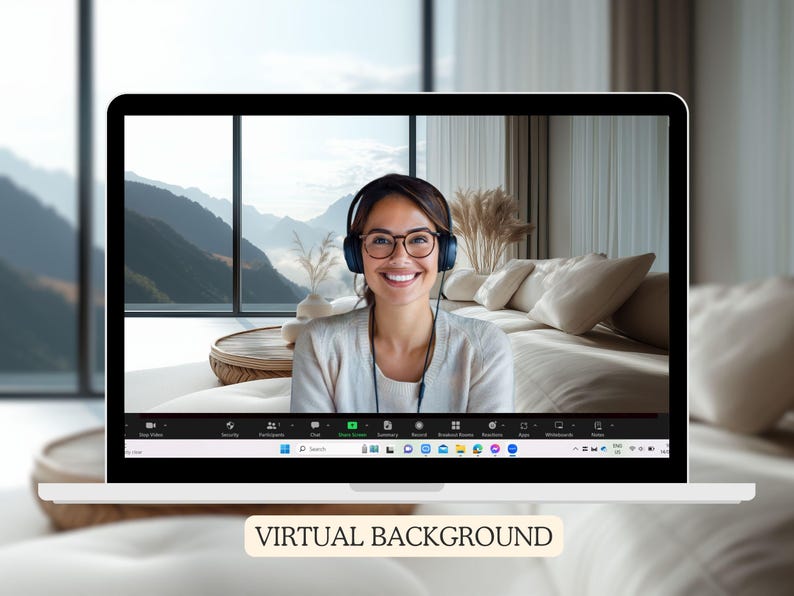 Mountain View Virtual Background | Scenic Nature Zoom Backdrop (digital ...