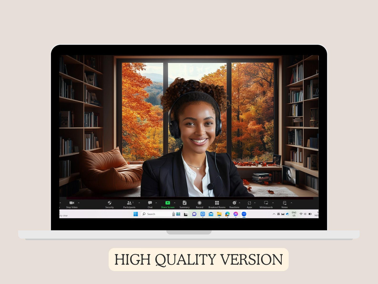 Zoom Backgrounds for Online Meetings | Virtual Office Autumn Trees ...