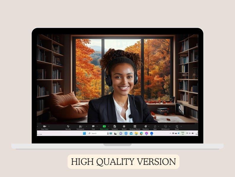 Zoom Backgrounds for Online Meetings | Virtual Office Autumn Trees ...