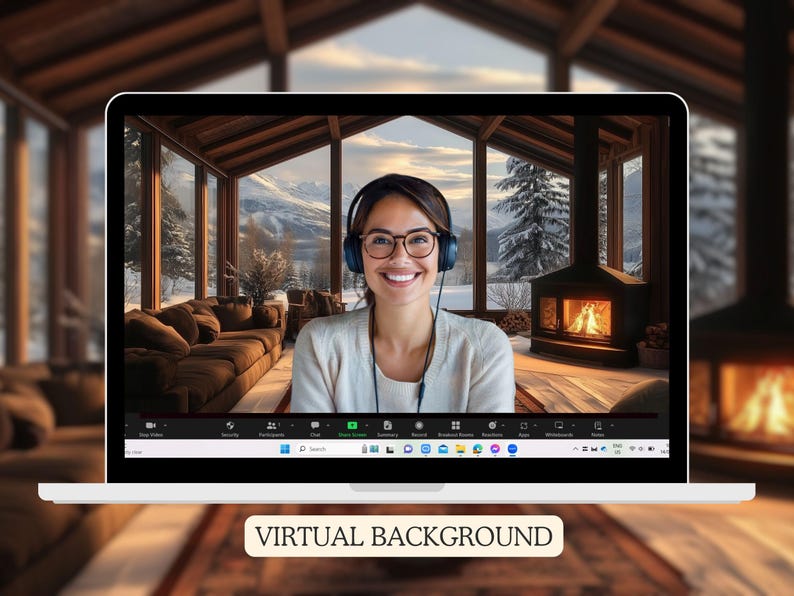 Christmas Zoom Backgrounds | Holiday Season Backdrop | Realistic Home | Teams Background ...