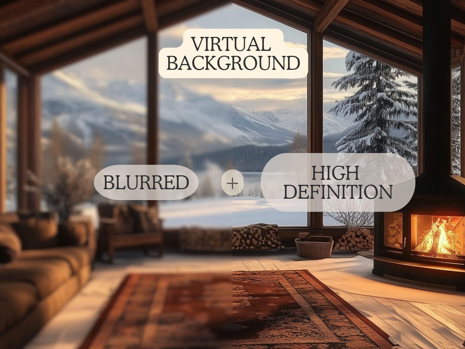 Christmas Zoom Backgrounds | Holiday Season Backdrop | Realistic Home | Teams Background ...