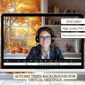 Autumn Bookshelf Virtual Background | Cozy Fall Zoom Backdrop (PNG) - Etsy