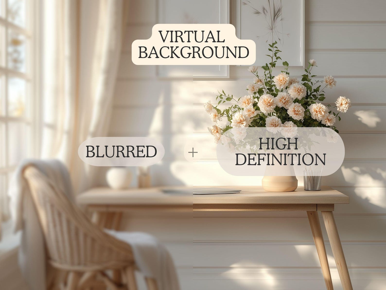 Minimalist Spring Virtual Background | Aesthetic Zoom Background ...