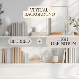 Virtual Background - White Modern Shelving | Digital Backdrop for Zoom ...