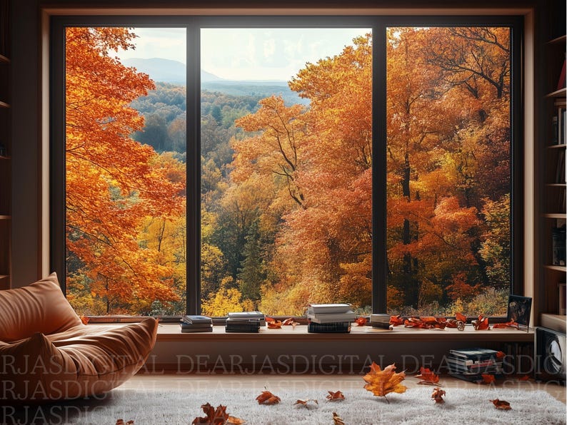 Zoom Backgrounds for Online Meetings | Virtual Office Autumn Trees ...