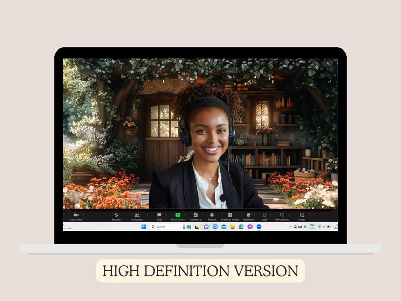 Spring Farmhouse Virtual Background | Rustic Floral Zoom, Teams, Webex ...