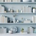 Blue Bookshelf Zoom Background, Virtual Office Backdrop (PNG) - Etsy