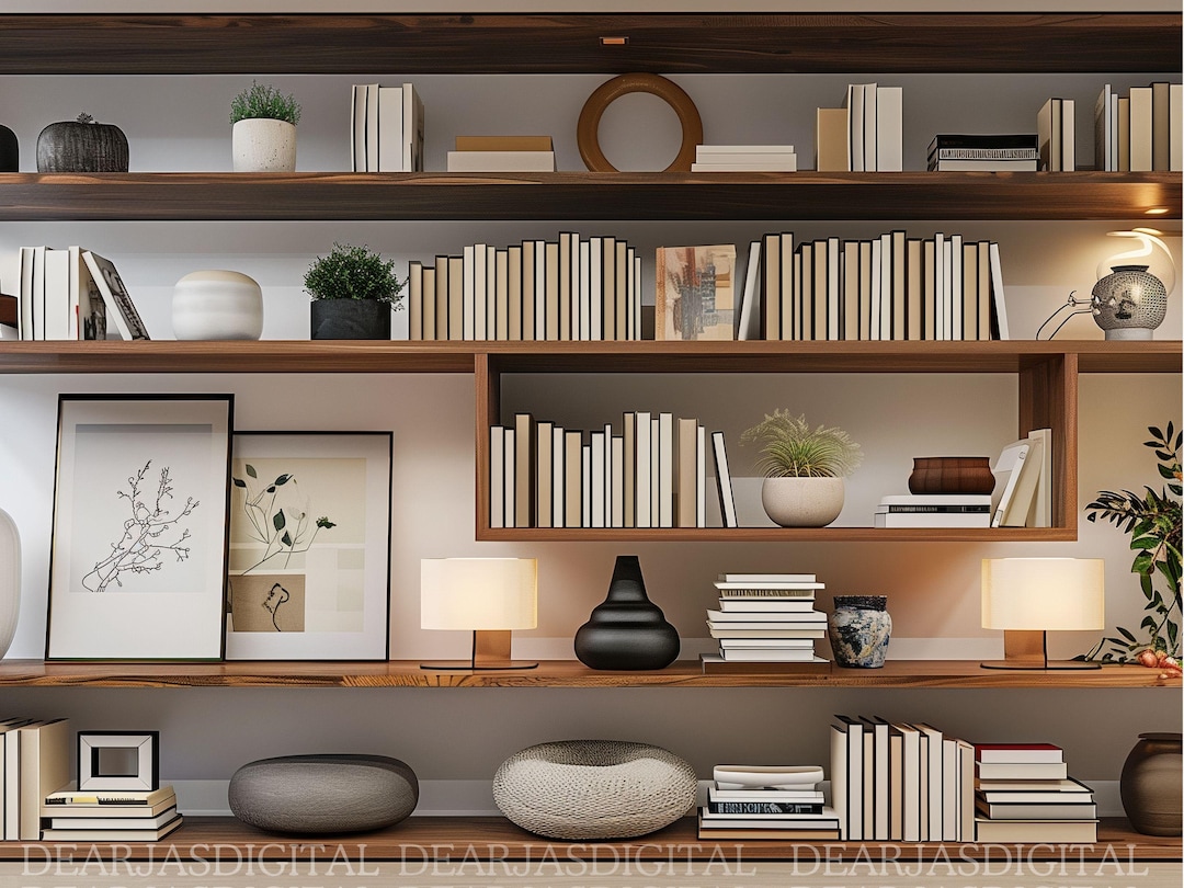 Virtual Background - Modern Shelving | Digital Backdrop for Zoom, Teams ...