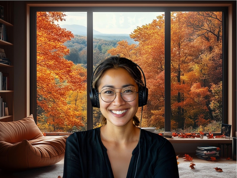 Zoom Backgrounds for Online Meetings | Virtual Office Autumn Trees ...