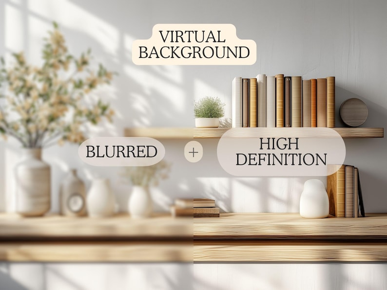 Cozy Home Office Zoom Background, Bookshelf Decor (digital Download) - Etsy