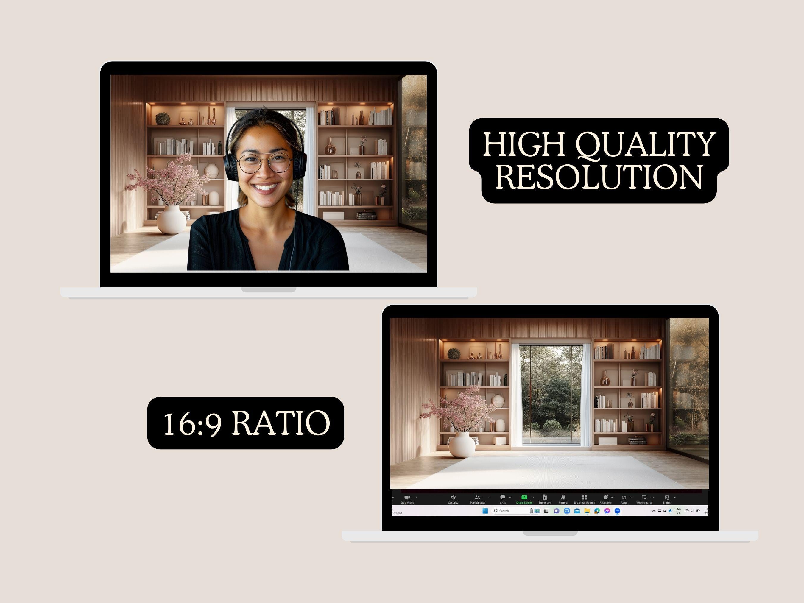 Zoom Background | Realistic Home Library Backdrop (digital Download) - Etsy