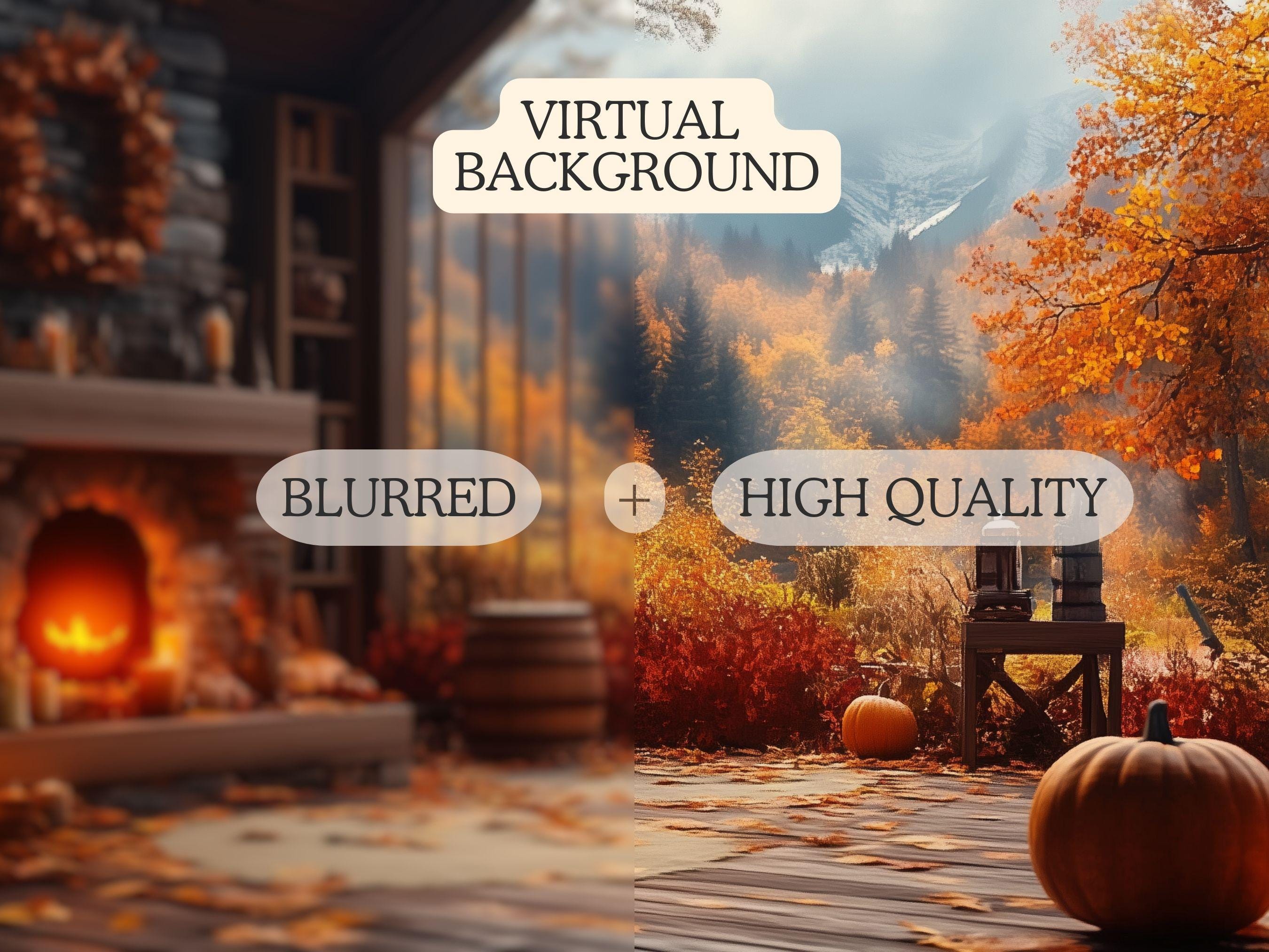 Zoom Backgrounds Rustic Fall Virtual Office Autumn Season Pumpkin Theme ...