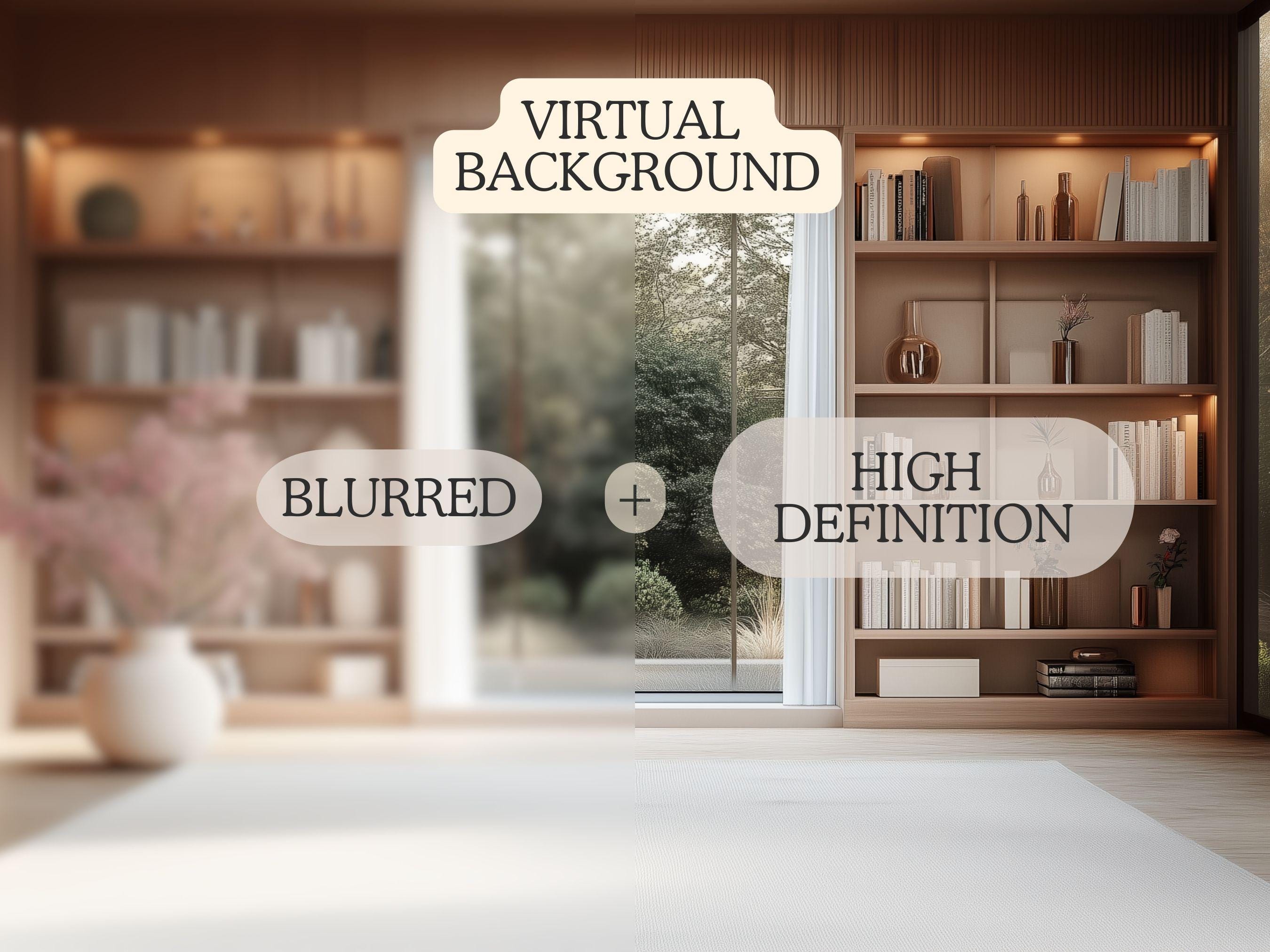 Zoom Background | Realistic Home Library Backdrop (digital Download) - Etsy