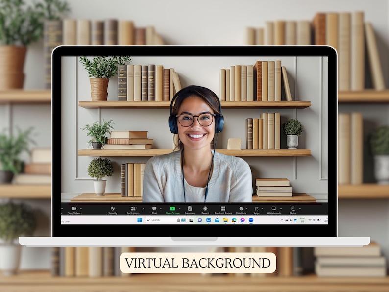Zoom Backgrounds Home Office | Virtual Meeting Backdrop | Realistic ...
