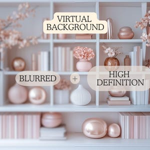 Pink Bookshelves Virtual Background | Zoom, Teams & Google Meet ...