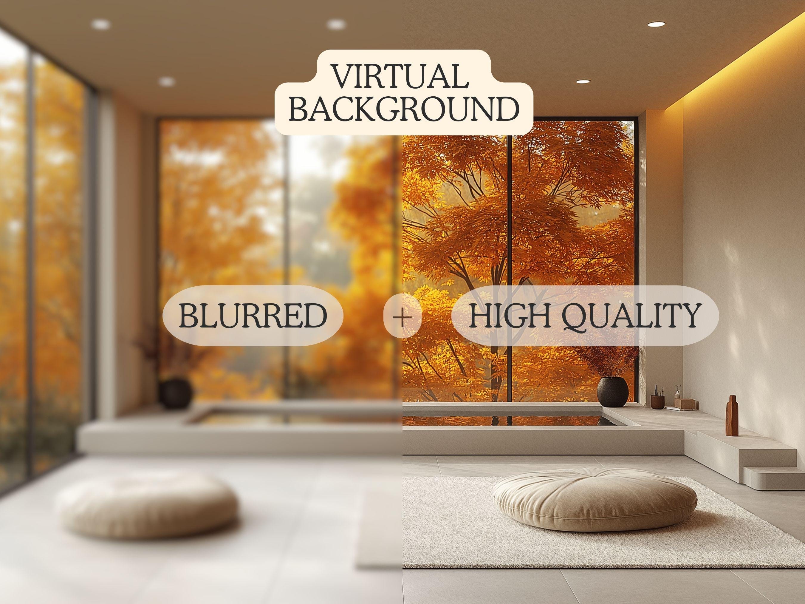 Fall Trees Window Virtual Background Autumn Scenic Backdrop for Zoom ...