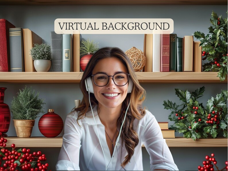 Christmas Zoom Backgrounds | Holiday Season Backdrop | Realistic Home | Teams Background ...