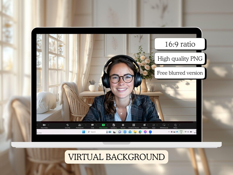 Minimalist Spring Virtual Background | Aesthetic Zoom Background ...