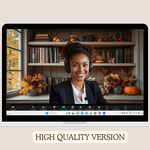 Autumn Bookshelf Virtual Background | Cozy Fall Theme (digital Download ...