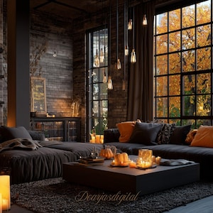 Autumn Zoom Background | Halloween Virtual Backdrop | Cozy Pumpkin ...