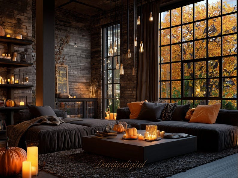 Autumn Zoom Background | Halloween Virtual Backdrop | Cozy Pumpkin ...