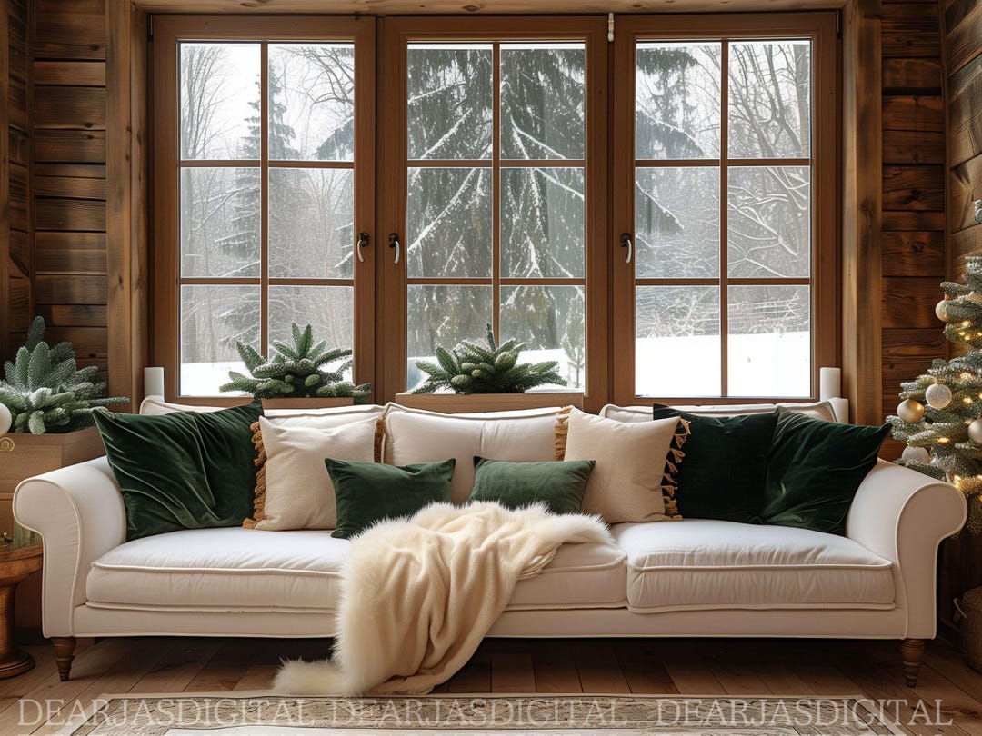 Rustic Cozy Cabin Christmas Backdrop for Online Meetings | Zoom ...