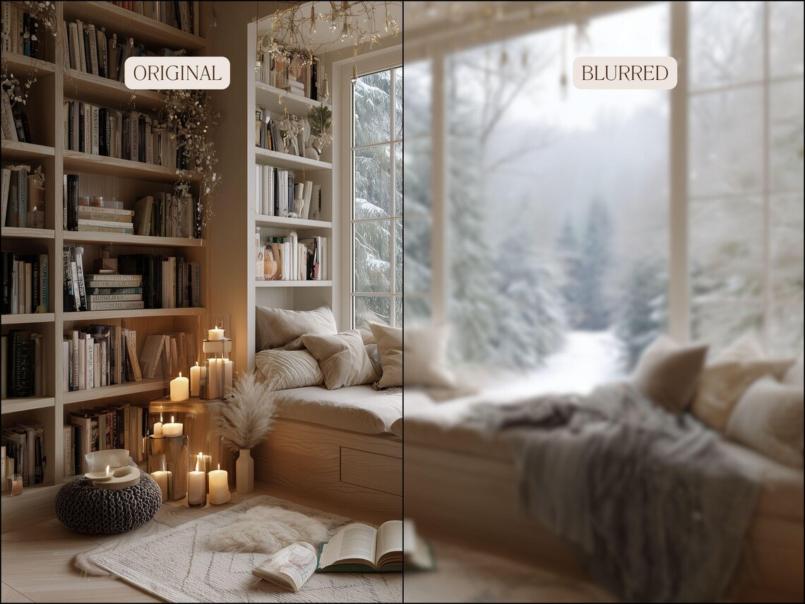 Cozy White Christmas Winter Zoom Background Festive Virtual Background ...