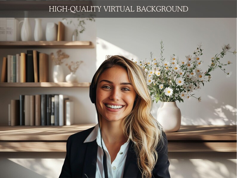 Spring Farmhouse Zoom Background for Virtual Meetings Boho Rustic Home ...