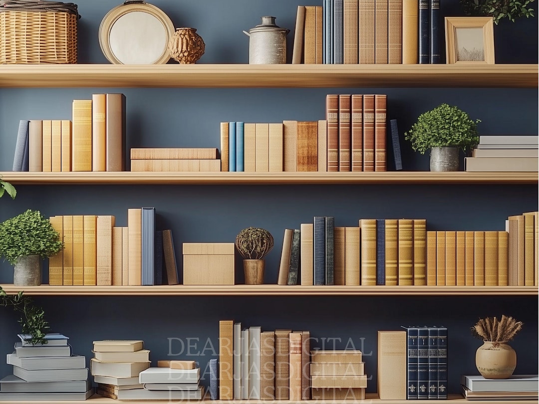 Cozy Bookshelf Zoom Backgrounds | Virtual Background for Video Calls ...