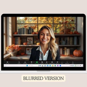 Autumn Theme Bookshelf Virtual Background | Cozy Fall Backdrop for Zoom ...