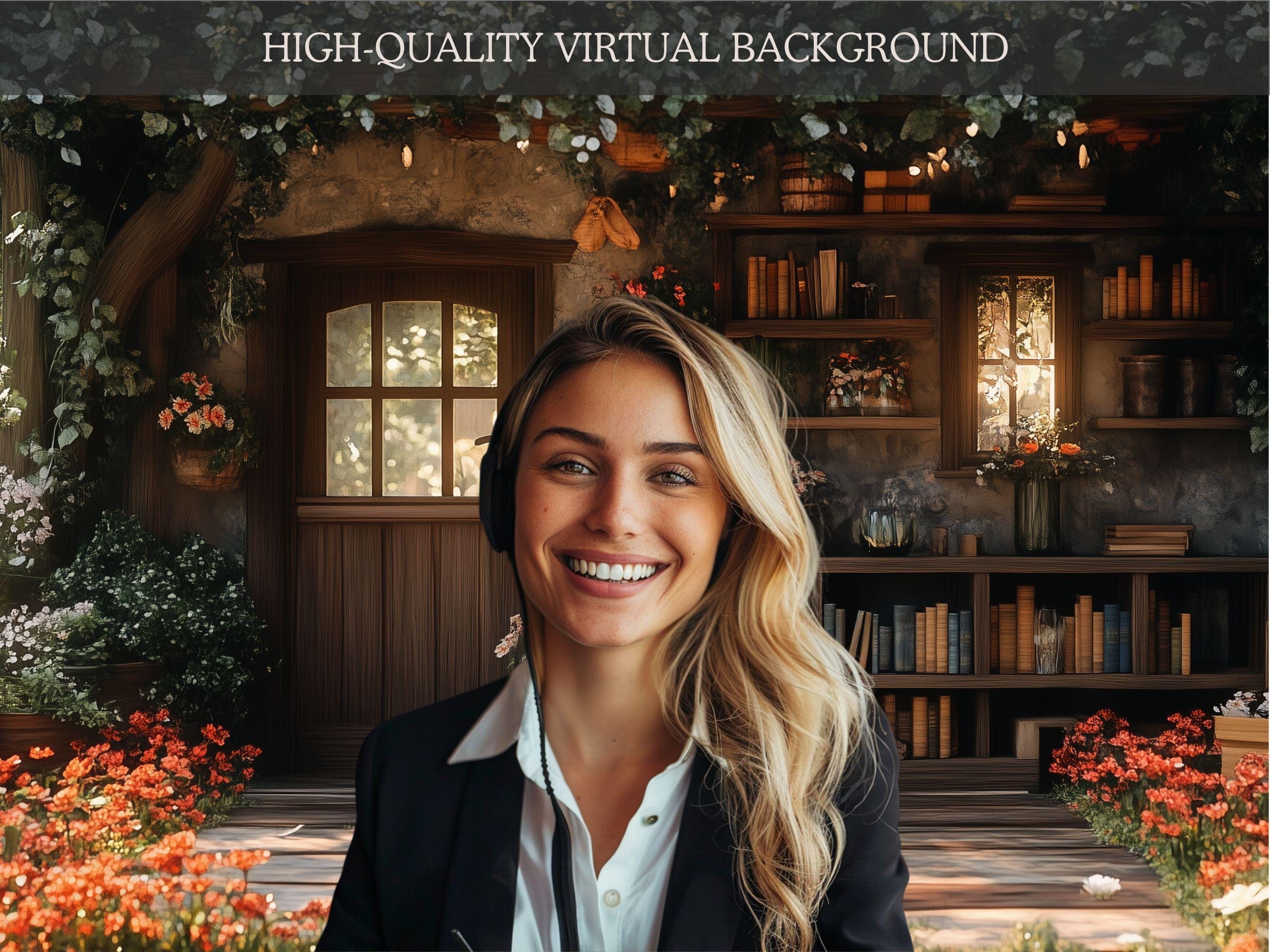 Spring Farmhouse Virtual Background | Rustic Floral Zoom, Teams, Webex ...