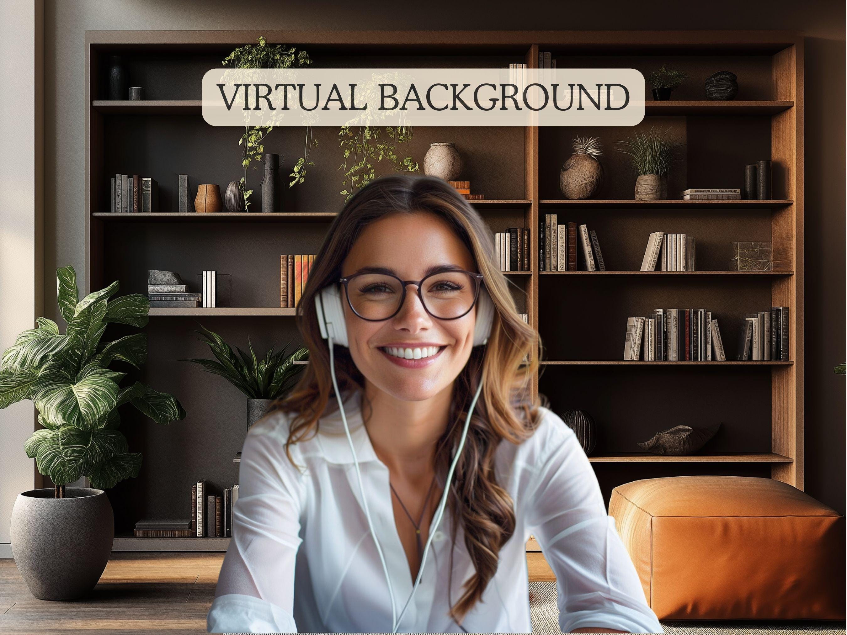 Modernes Regal Büro Hintergrund | Virtueller Hintergrund für Zoom/Microsoft Teams/Konferenzen ...