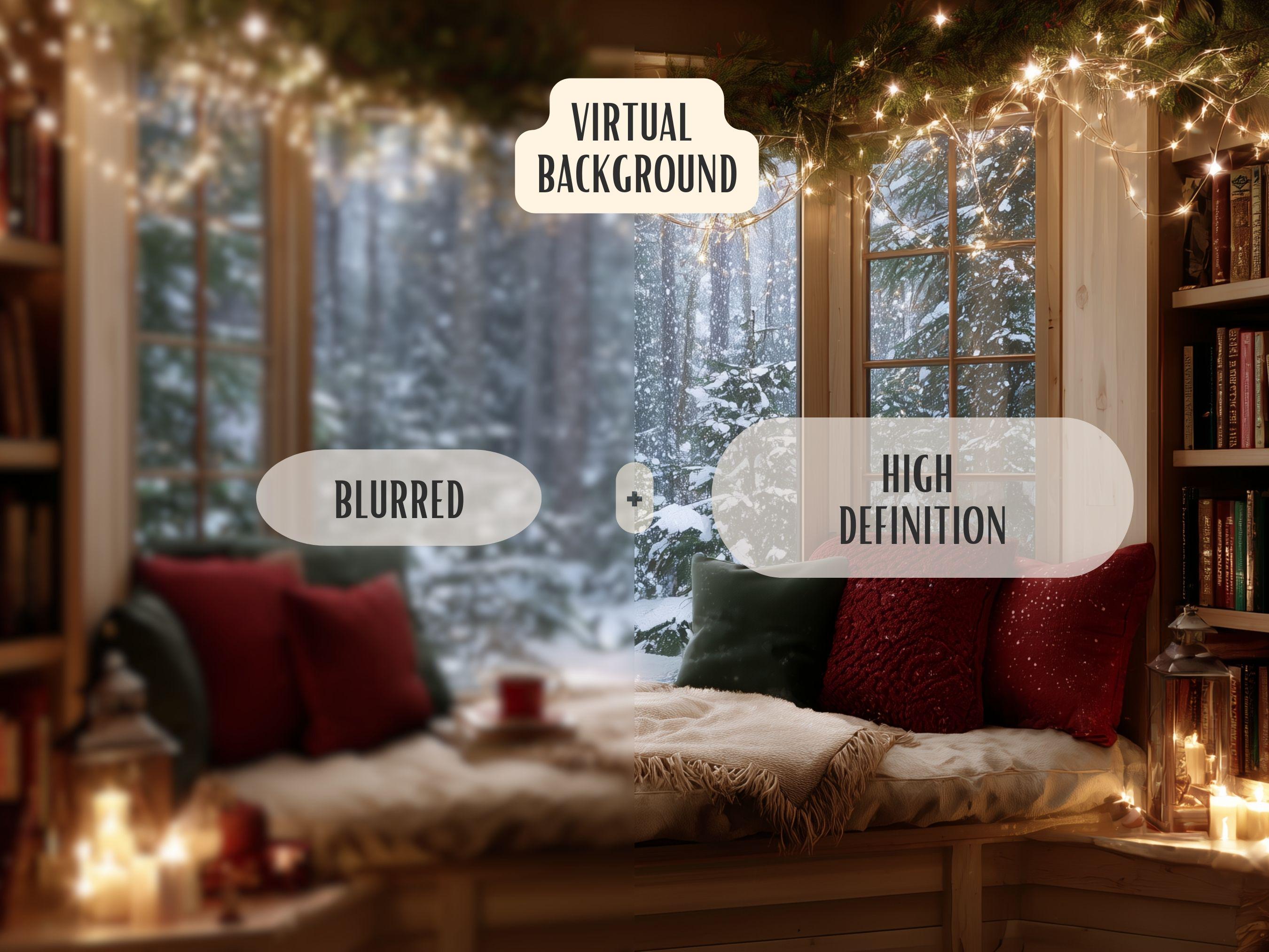 Winter Zoom Background Holiday Season Realistic Backdrop Remote Work ...