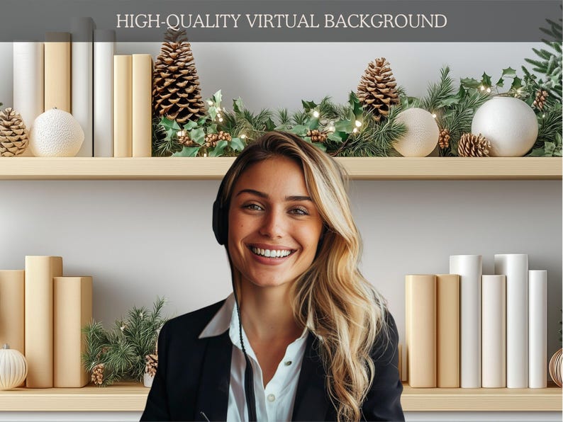 Christmas Digital Back Drop | Cozy Winter Zoom Background | Virtual ...