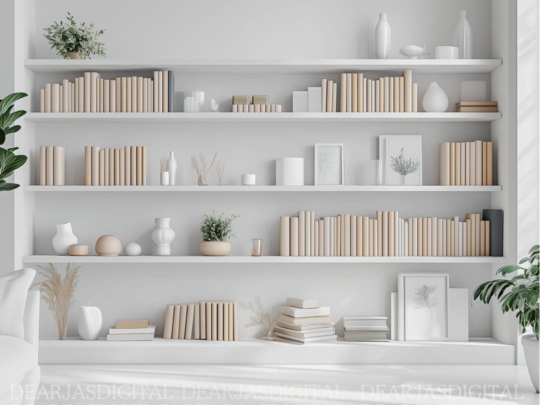 Virtual Background - White Modern Shelving | Digital Backdrop for Zoom ...