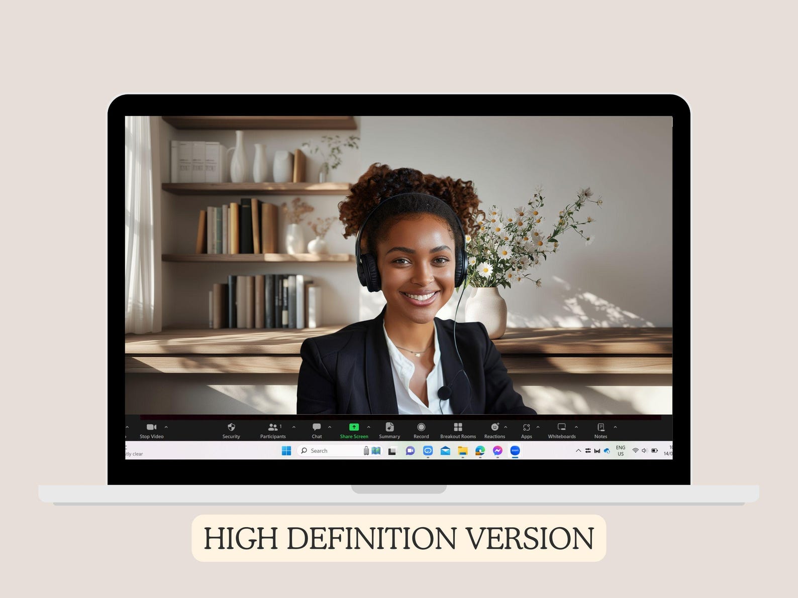 Spring Farmhouse Zoom Background for Virtual Meetings Boho Rustic Home ...