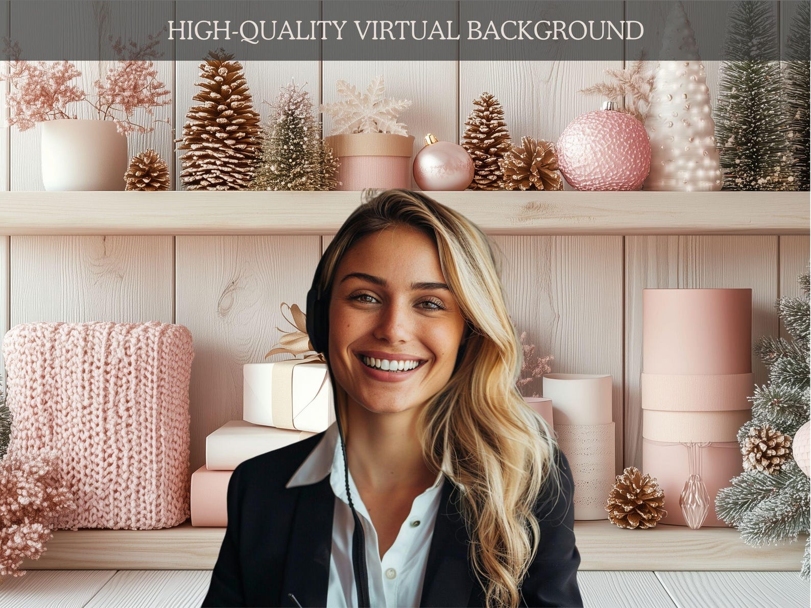 Cozy Winter Zoom Background | Christmas Digital Backdrop | Virtual ...