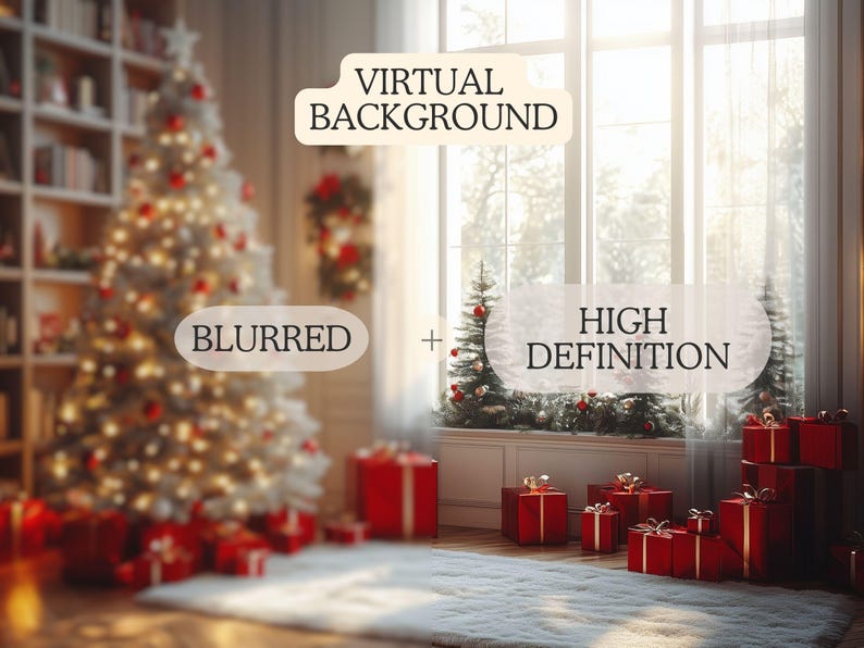 Christmas Zoom Backgrounds | Holiday Season Backdrop | Realistic Home ...