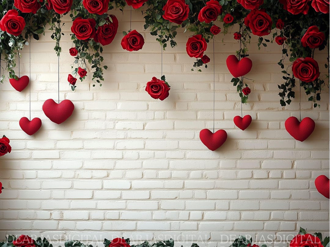 Virtual Valentine's Day Background - Red Roses Zoom, Skype, Teams, or ...