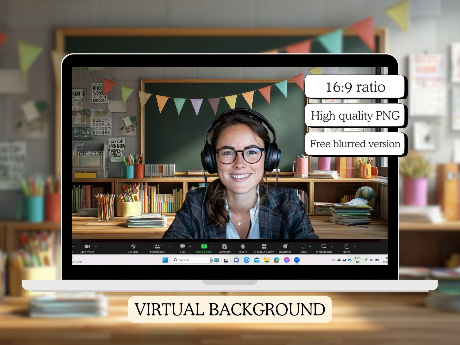 Virtual Classroom Background for Teachers | Back to School Zoom ...