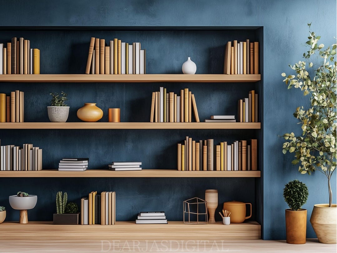 Cozy Bookshelf Zoom Backgrounds Virtual Background for Video Calls Home ...