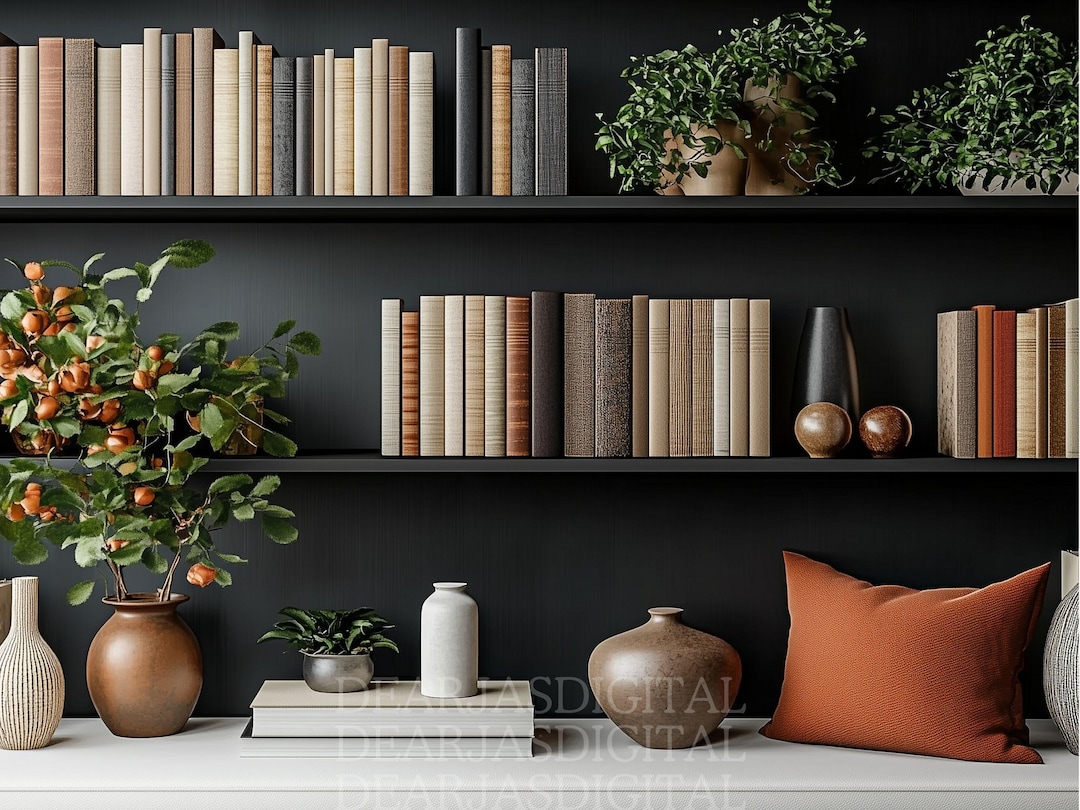 Zoom Background Bookshelves for Virtual Meetings | Modern Home Office ...