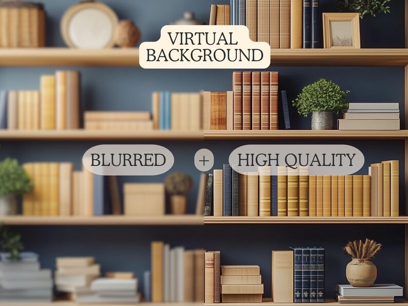 Cozy Bookshelf Zoom Backgrounds | Virtual Background for Video Calls ...
