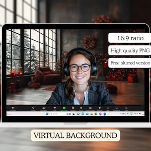 Christmas Zoom Backgrounds Holiday Season Backdrop Realistic Home Teams ...