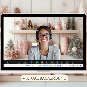 Cozy Winter Zoom Background | Christmas Digital Backdrop | Virtual ...