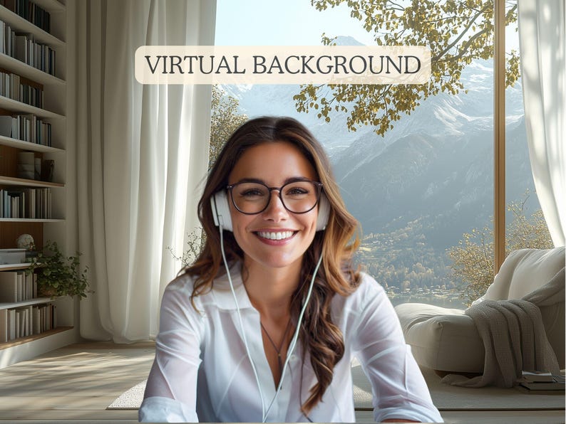 Zoom Background Mountain | Nature Digital Backdrop for Video Conference ...