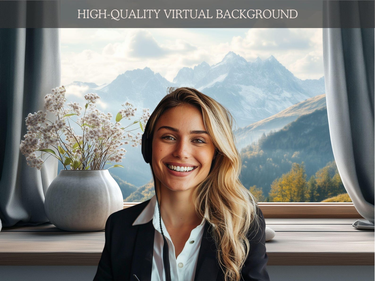 Stunning Mountain View Zoom Background for Virtual Meetings | Instant ...