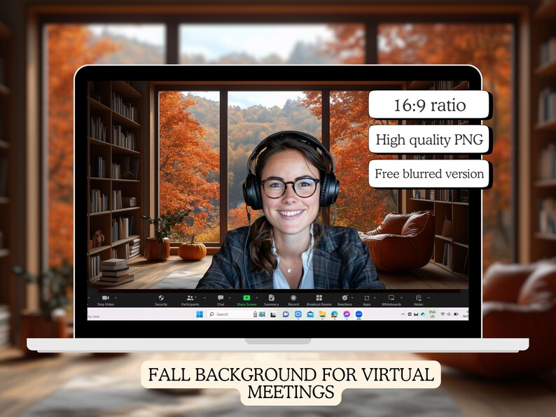 Fall Trees Window Zoom Background | Autumn Scenic Backdrop (digital ...