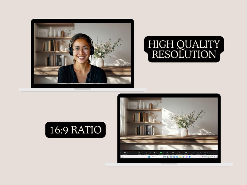 Spring Farmhouse Zoom Background for Virtual Meetings Boho Rustic Home ...