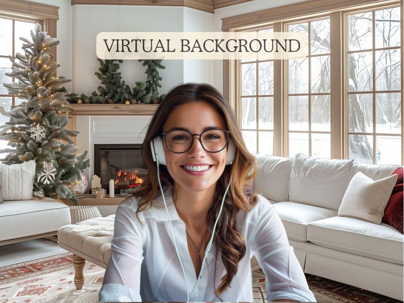 Christmas Zoom Backgrounds | Holiday Season Backdrop | Realistic Home ...